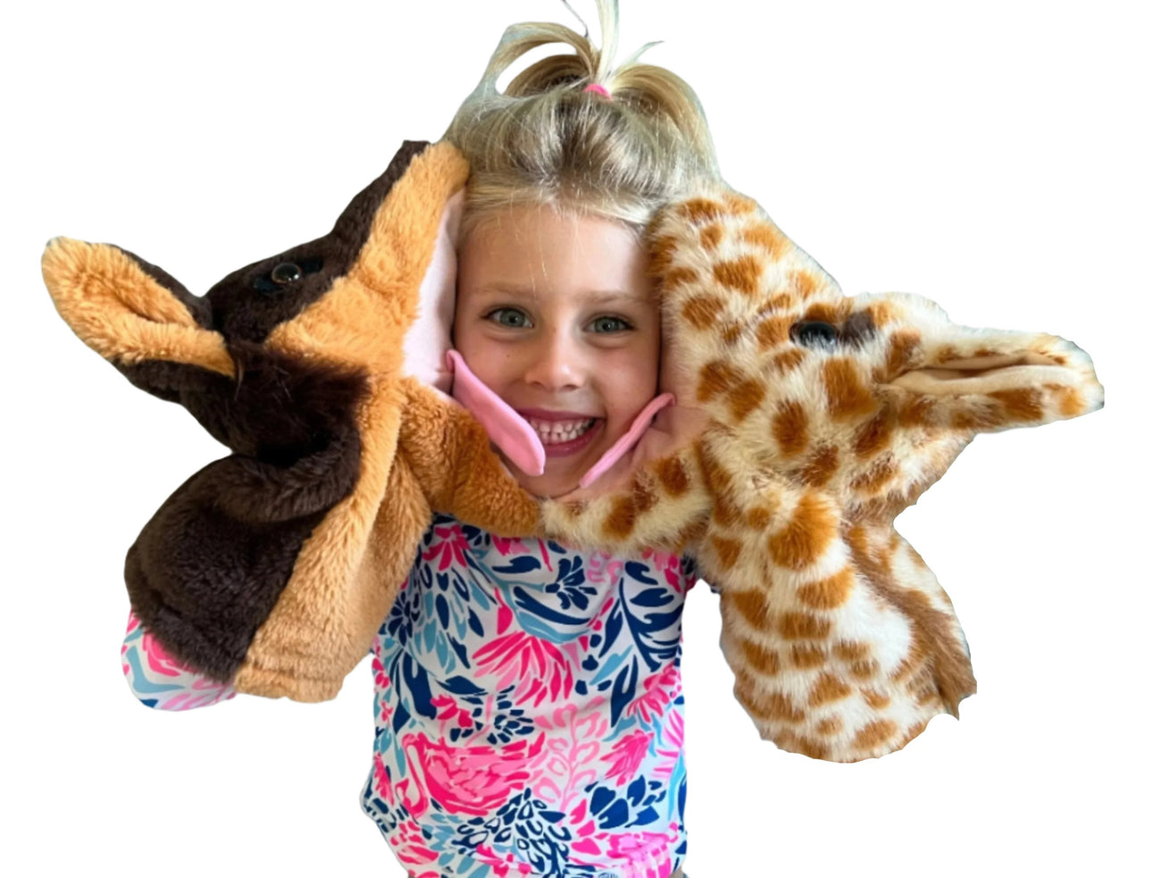 Giraffe & Jackal Puppets & Headbands (set of 4) – Grok-The-World